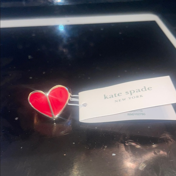 kate spade | Jewelry | Kate Spade Red Heart Ring Size 7 | Poshmark